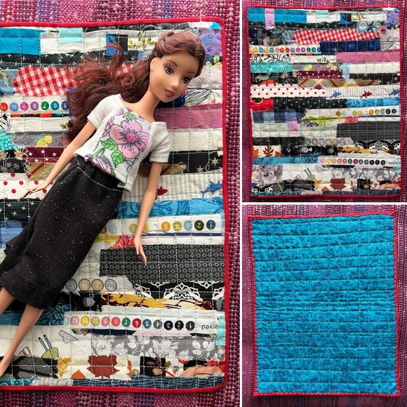 Panic in Polkadots | Toys | Barbie Quilt Sashiko Scrappy Handmade ...